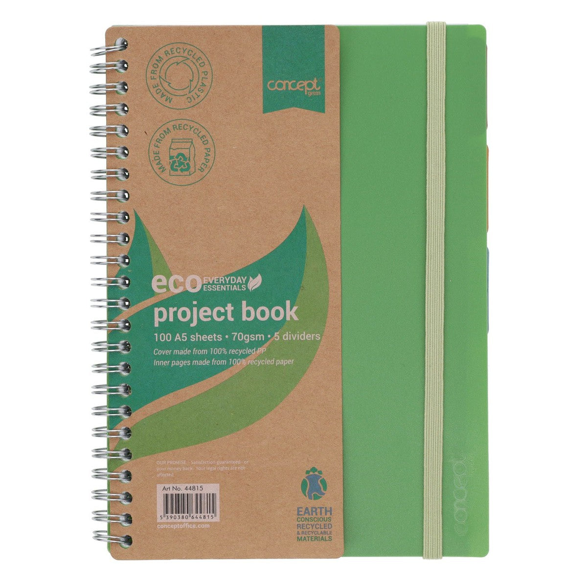 Concept Green A5 Project Book - 100 Sheets - Green – Stationery Shop