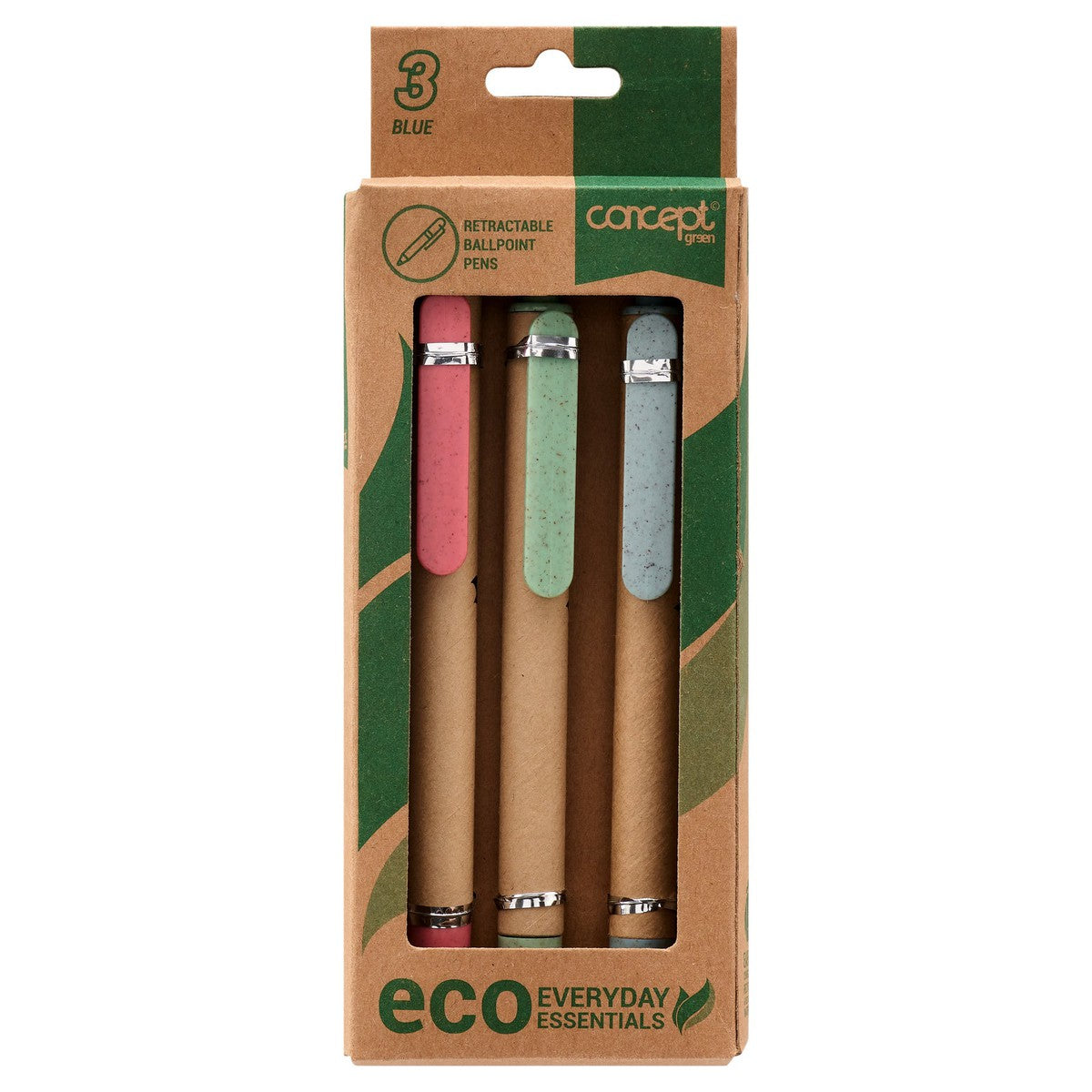 Concept Green | Eco Friendly Retractable Ballpoint Pens - Pack of 3 ...