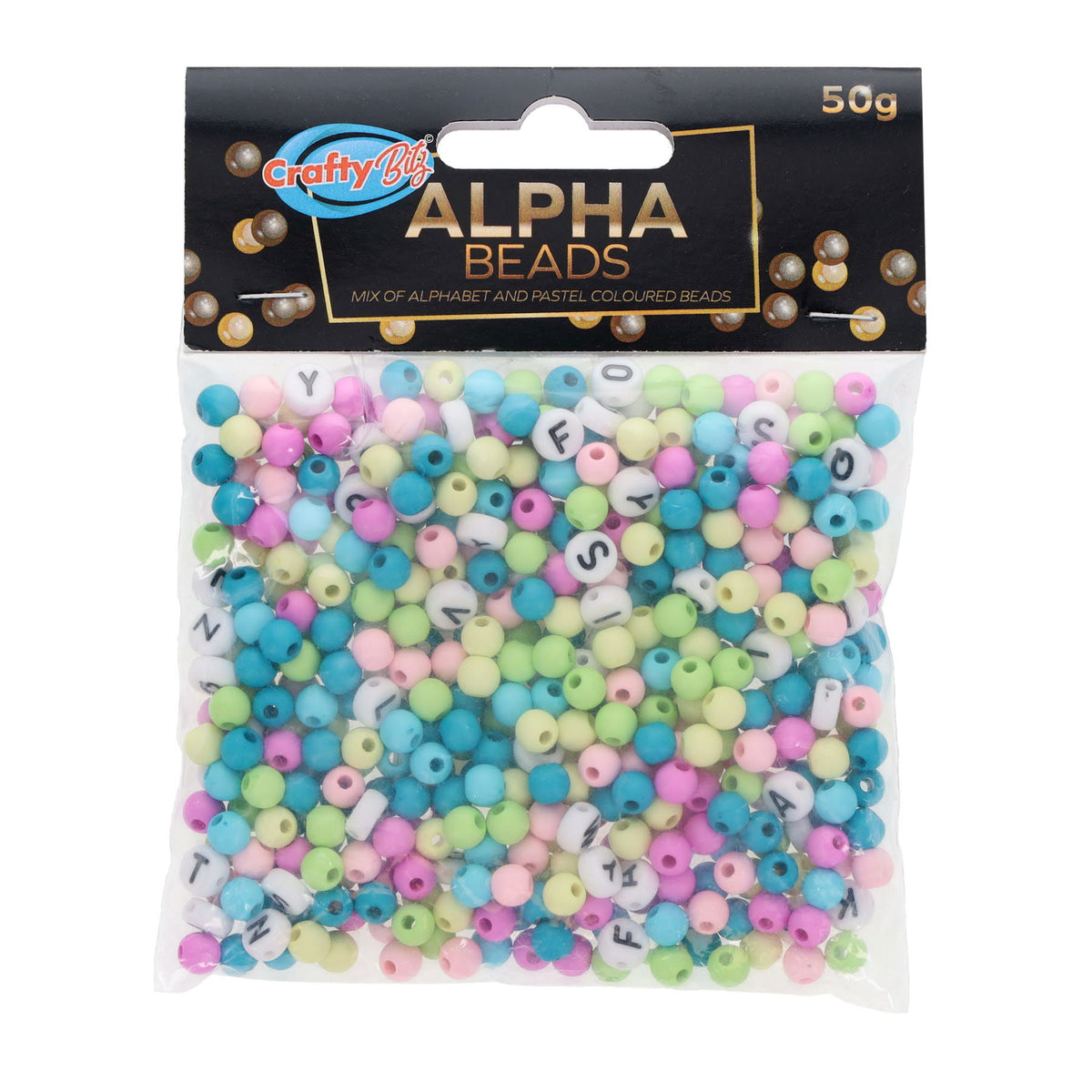 Crafty Bitz Pastel Alpha Beads - Assorted - 50g – Stationery Shop