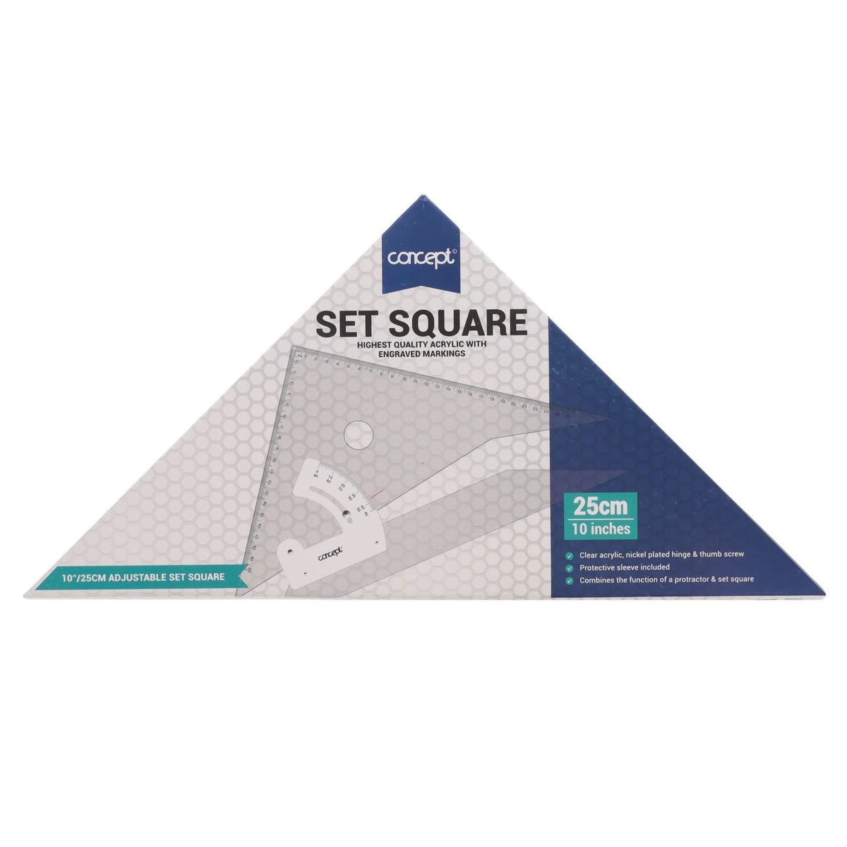 Concept 10/25cm Adjustable Set Square – Stationery Shop