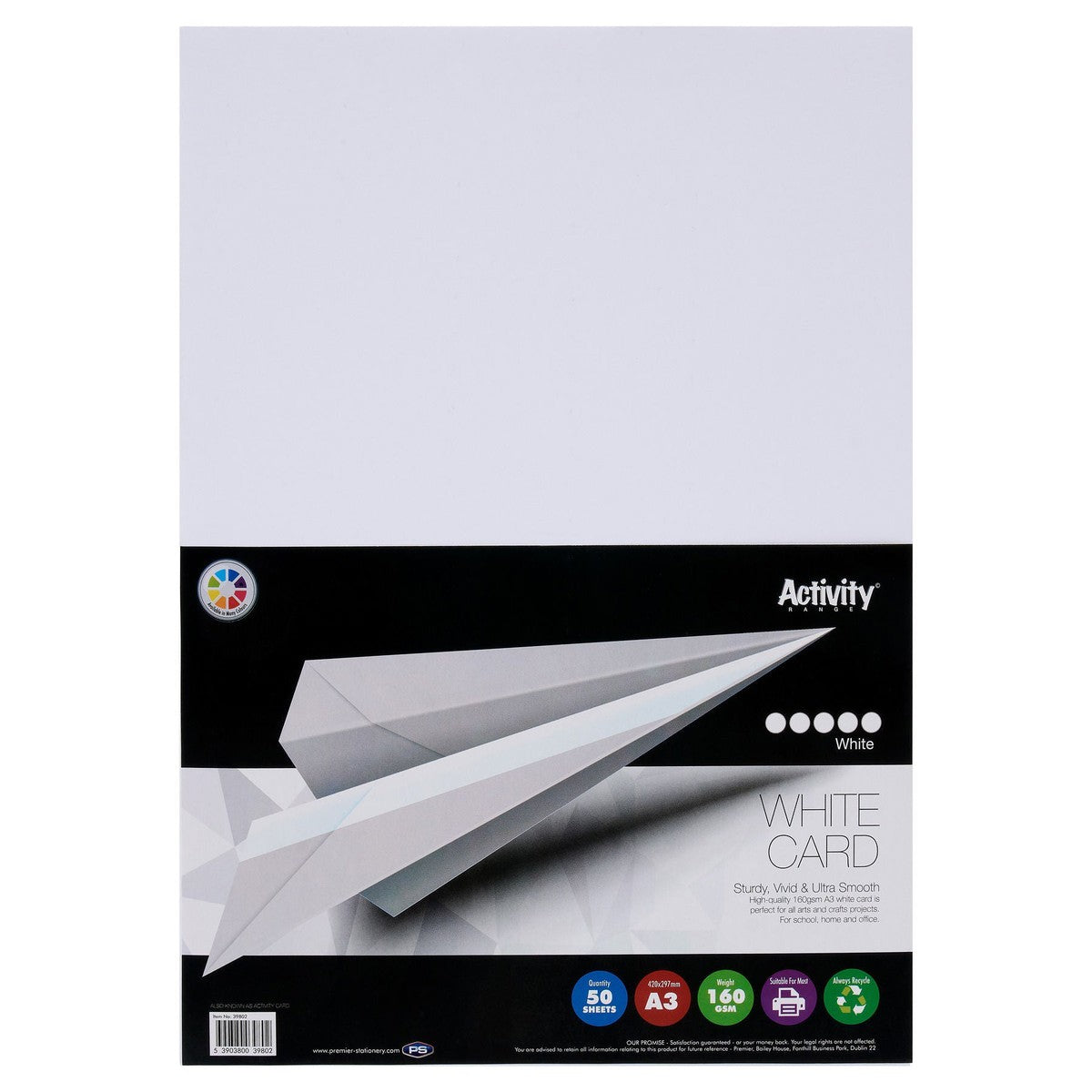 Premier Activity A3 Card - 160gsm - White - 50 Sheets | Buy Online at ...