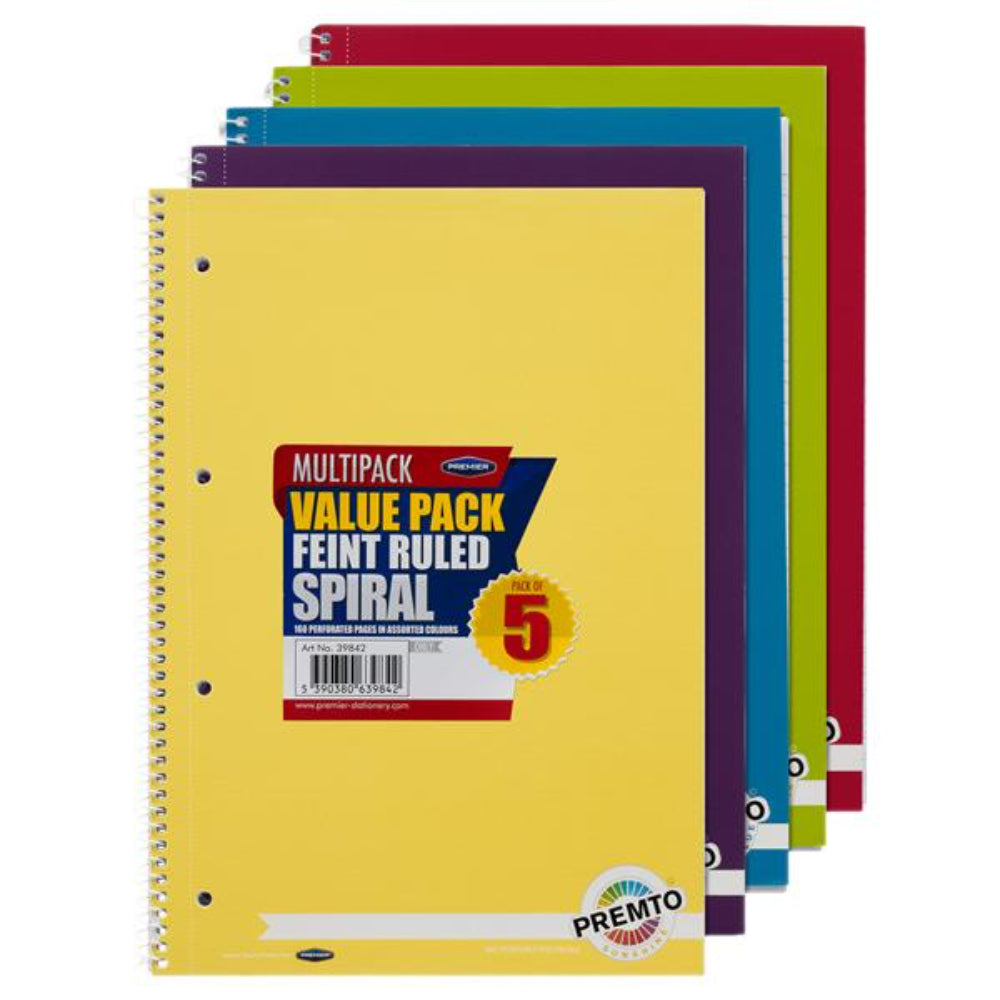 Premto A4 160Pg Spiral Notebook S1 - Pack of 5 | Buy Online at ...