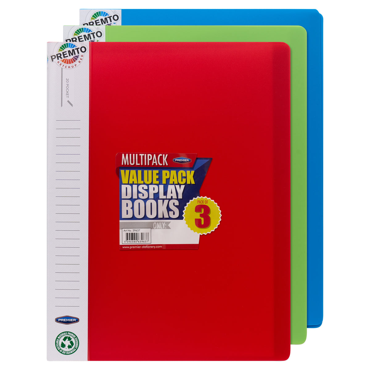 Premto A4 Pocket Display Book - 20 Pockets - Pack of 3 | Buy Online at ...
