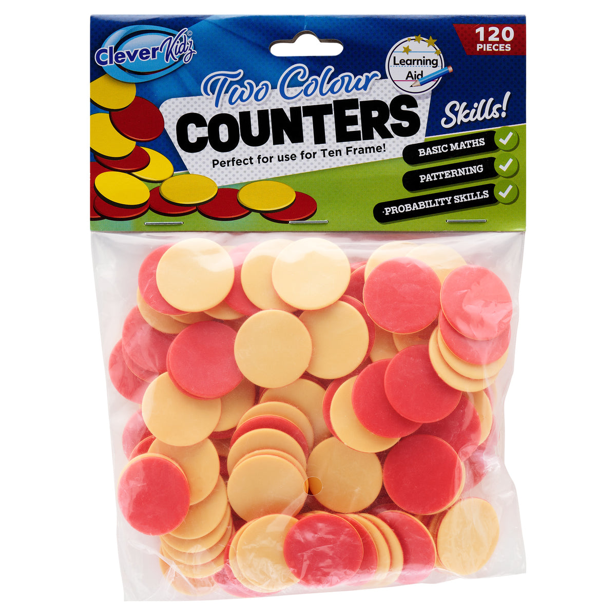 Clever Kidz Two Colour Counters Pack of 120 | Buy Online at Stationery Shop