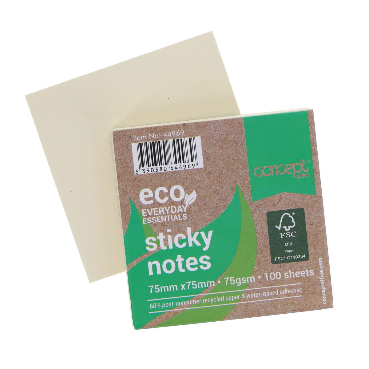 Concept Green Sticky Notes - 75X75mm - 100 Sheets – Stationery Shop