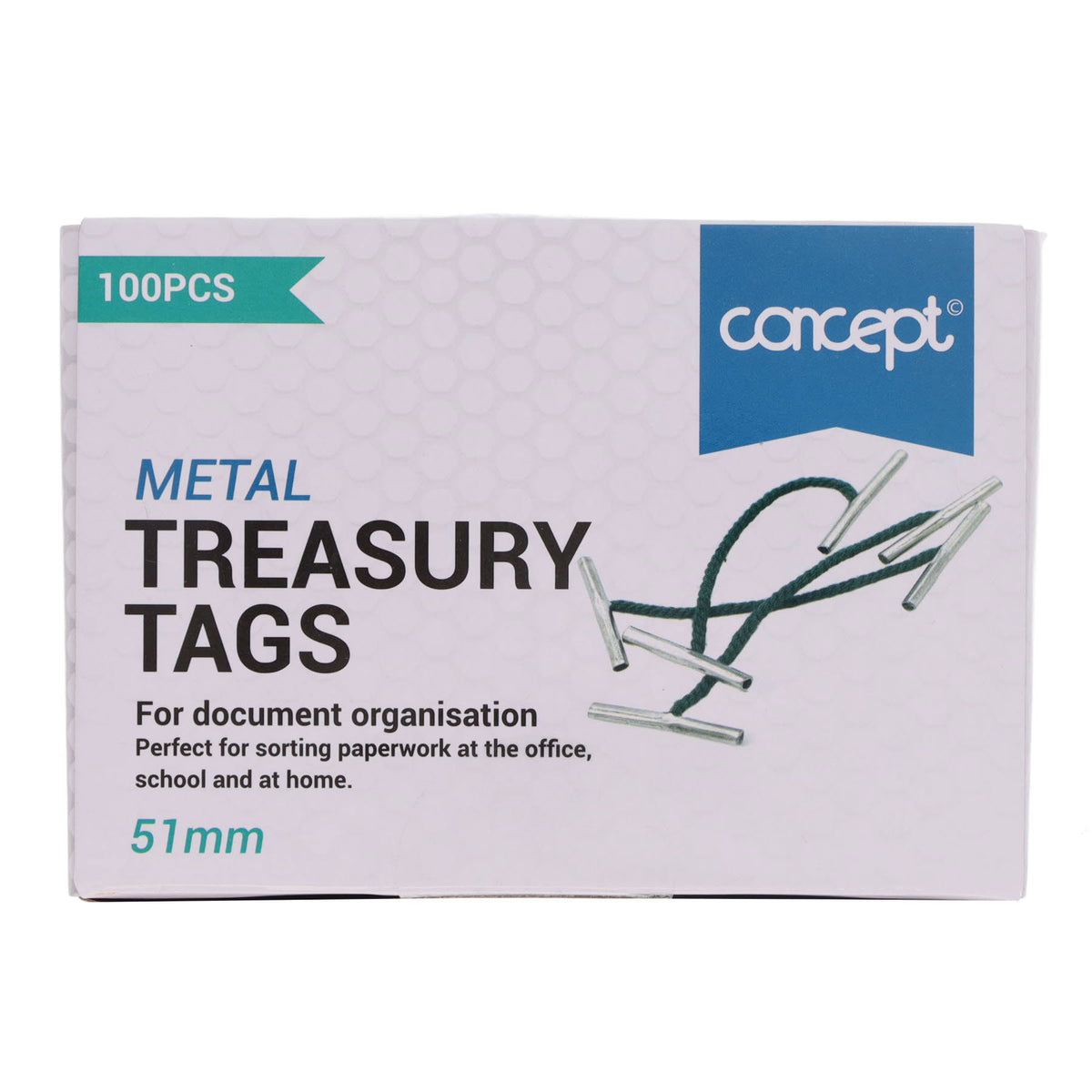 Concept Metal Treasury Tags - 51mm - Pack of 100 – Stationery Shop
