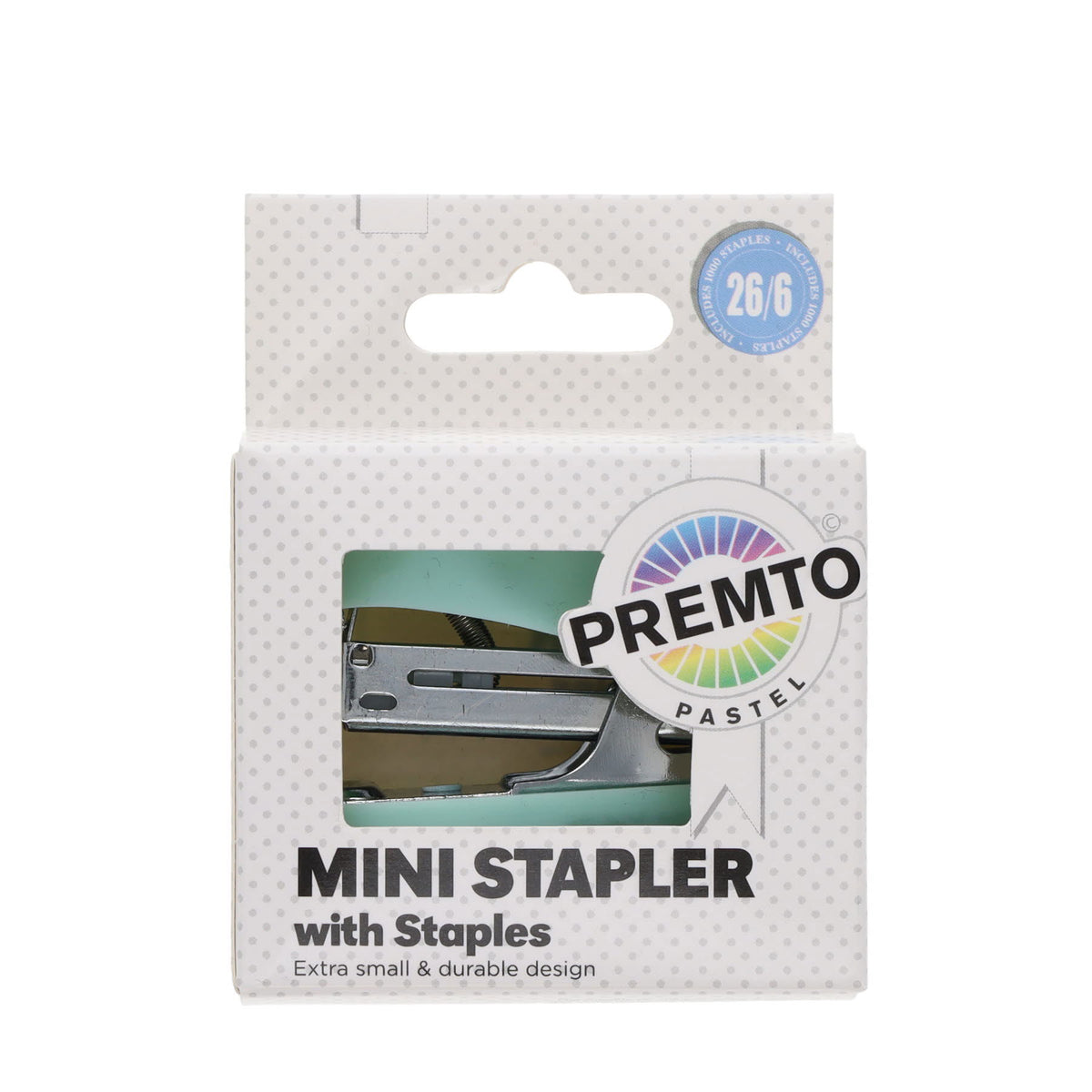 Premto Mini Stapler & 1000 26/6 Staples - Pastel - Mint Magic | Buy ...