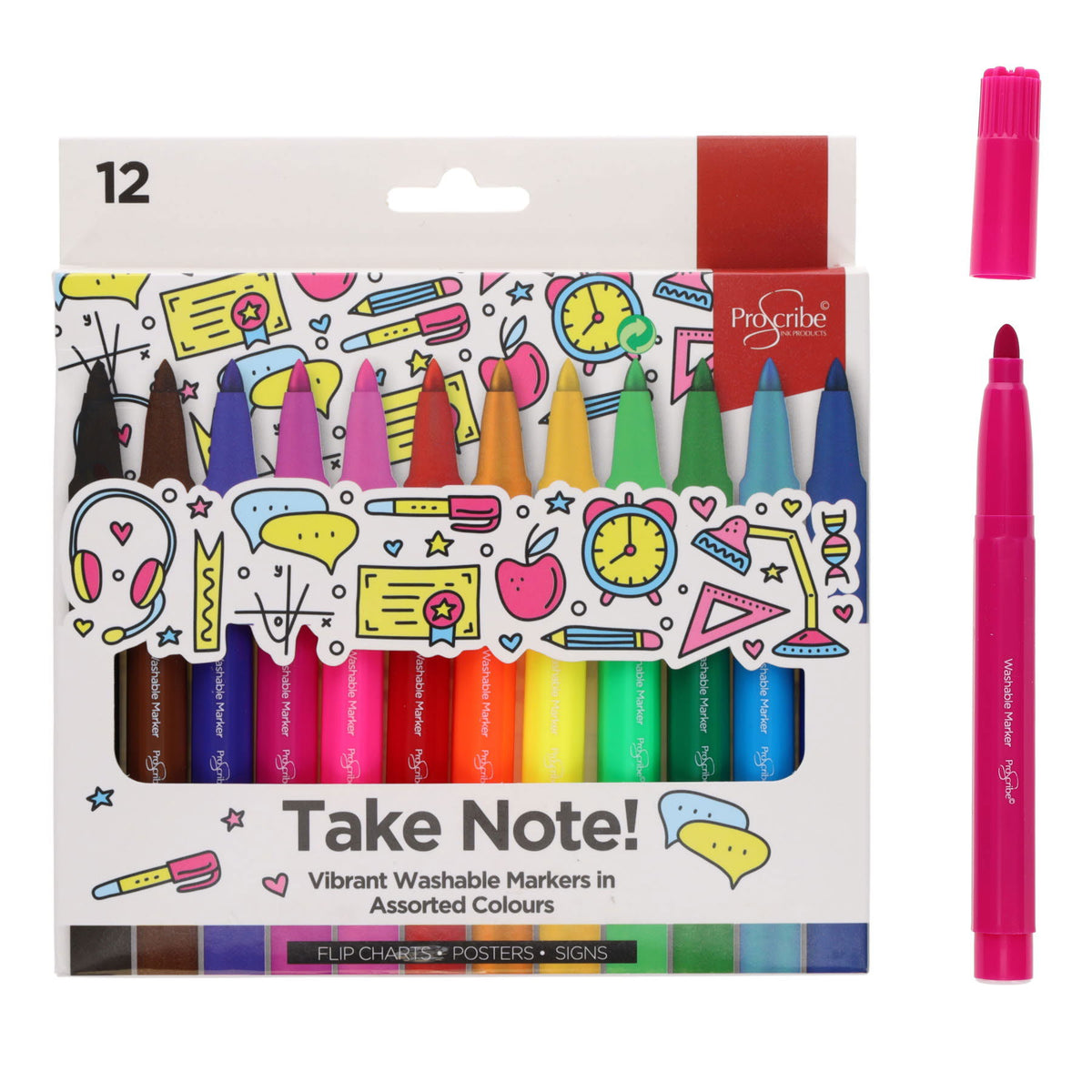 Pro:Scribe Washable Jumbo Markers - Pack of 12 | Buy Online at ...