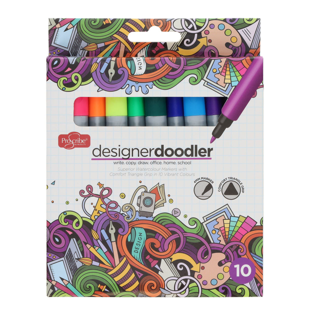 Pro:Scribe Design Doodler Watercolour Markers - Pack of 10 | Buy Online ...