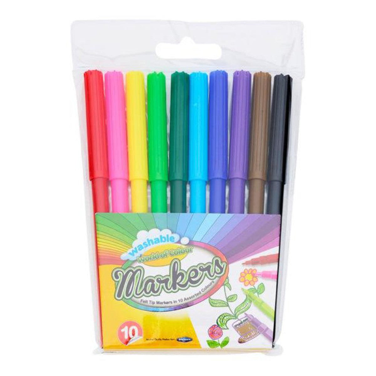 World of Colour Felt Tip Pens - Pack of 10 | Buy Online at Stationery Shop
